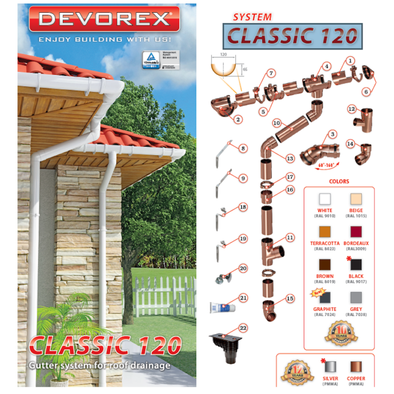 Υδρορροή DEVOREX CLASSIC 120 - Best eShop